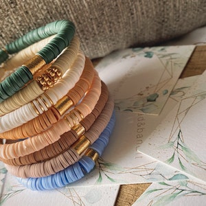 The Primrose Heishi Bracelet Collection. Handcrafted Pastel Heishi Bracelets. - Etsy