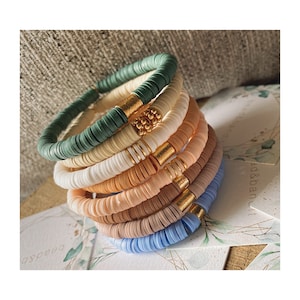 The Primrose Heishi Bracelet Collection. Handcrafted Pastel Heishi Bracelets. - Etsy