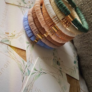 The Primrose Heishi Bracelet Collection. Handcrafted Pastel Heishi Bracelets. - Etsy