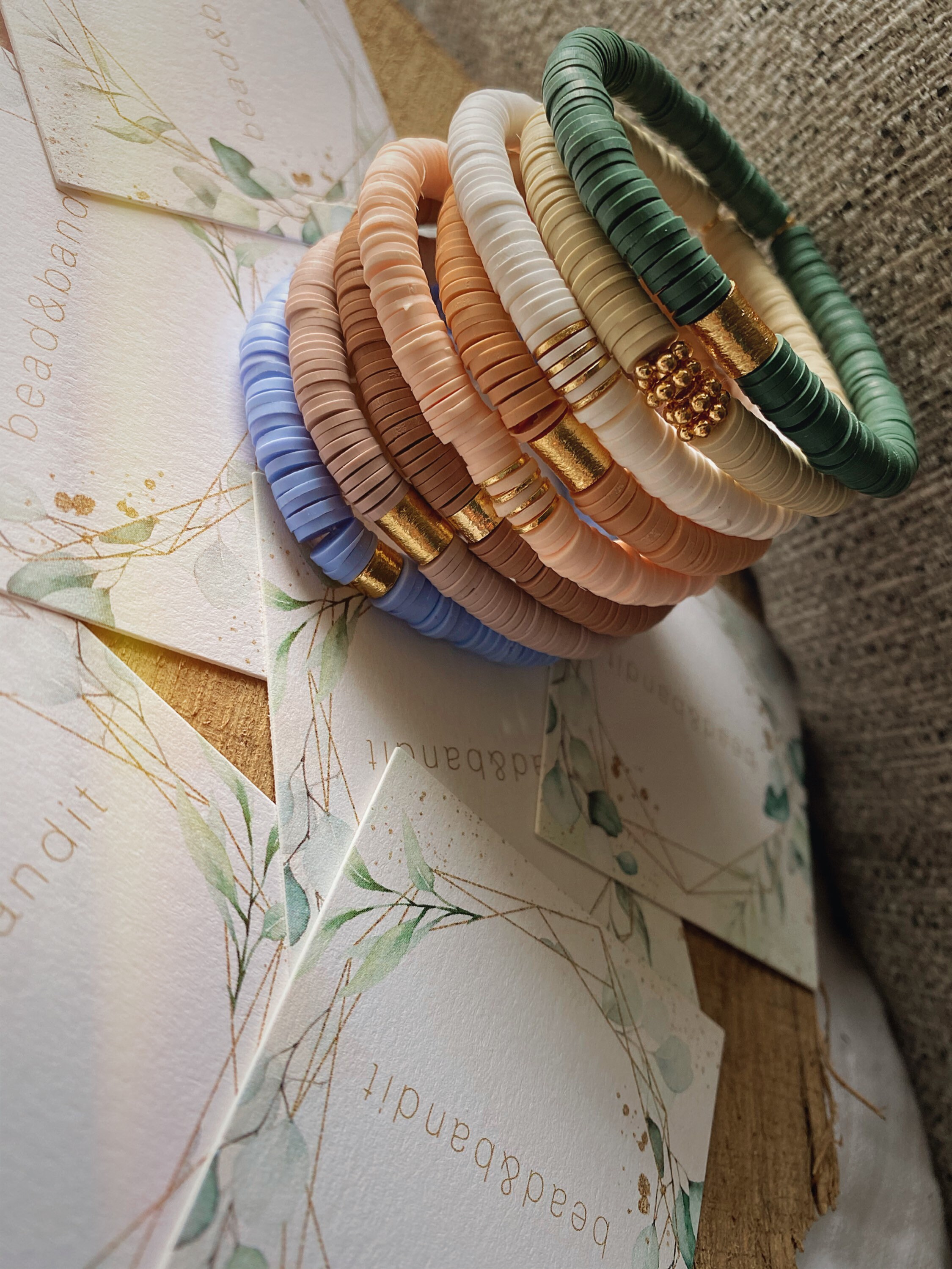 The Primrose Heishi Bracelet Collection. Handcrafted Pastel | Etsy