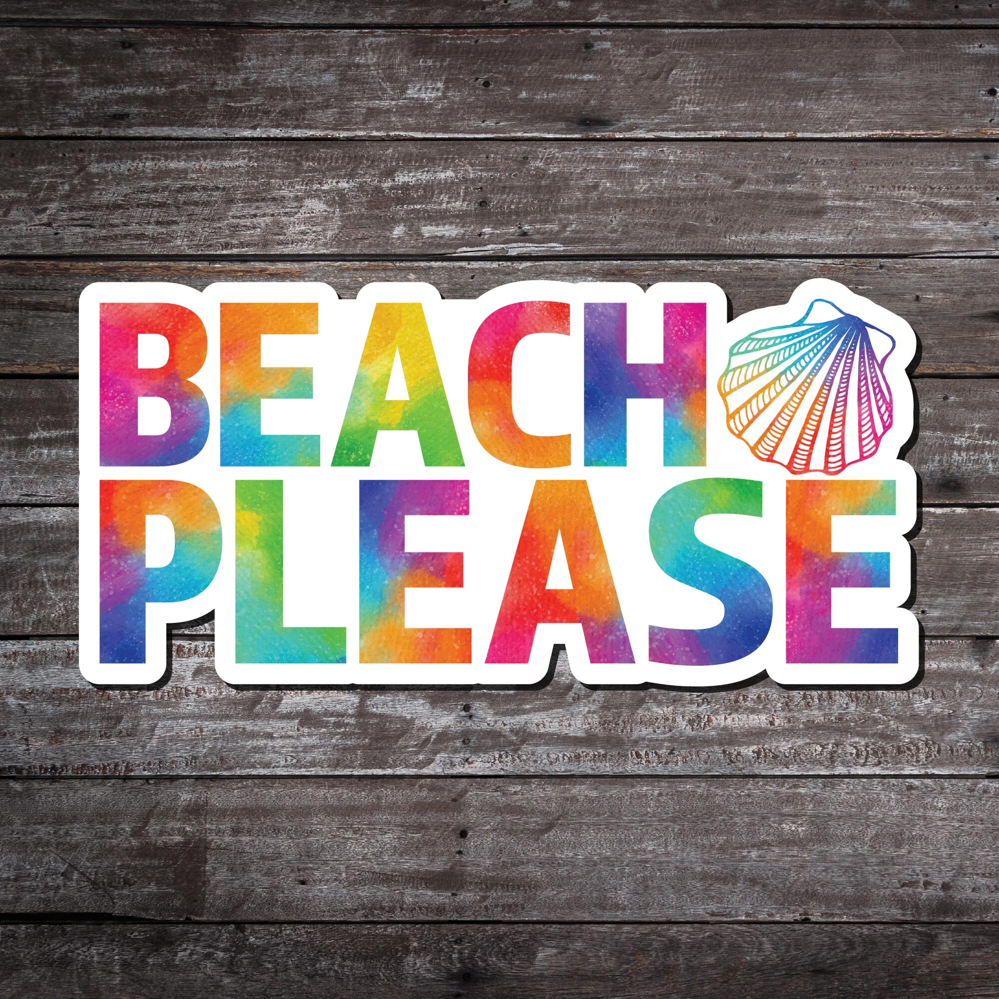 Beach Please Sticker Decal Water Bottle Laptop Cute - Etsy