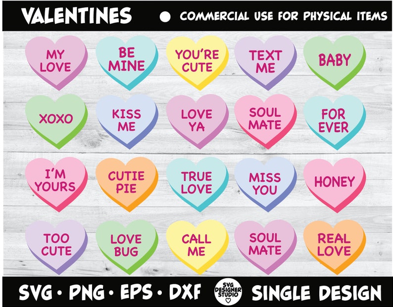 Conversation Hearts SVG Digital Download Cute Shirt Design Quote ...