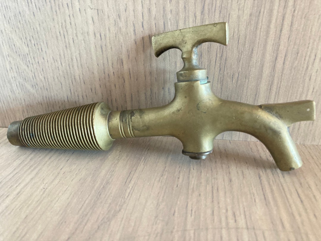 Antique Brass Barrel Faucet, Vintage Brass Faucet Barrel, Wine Cellar ...