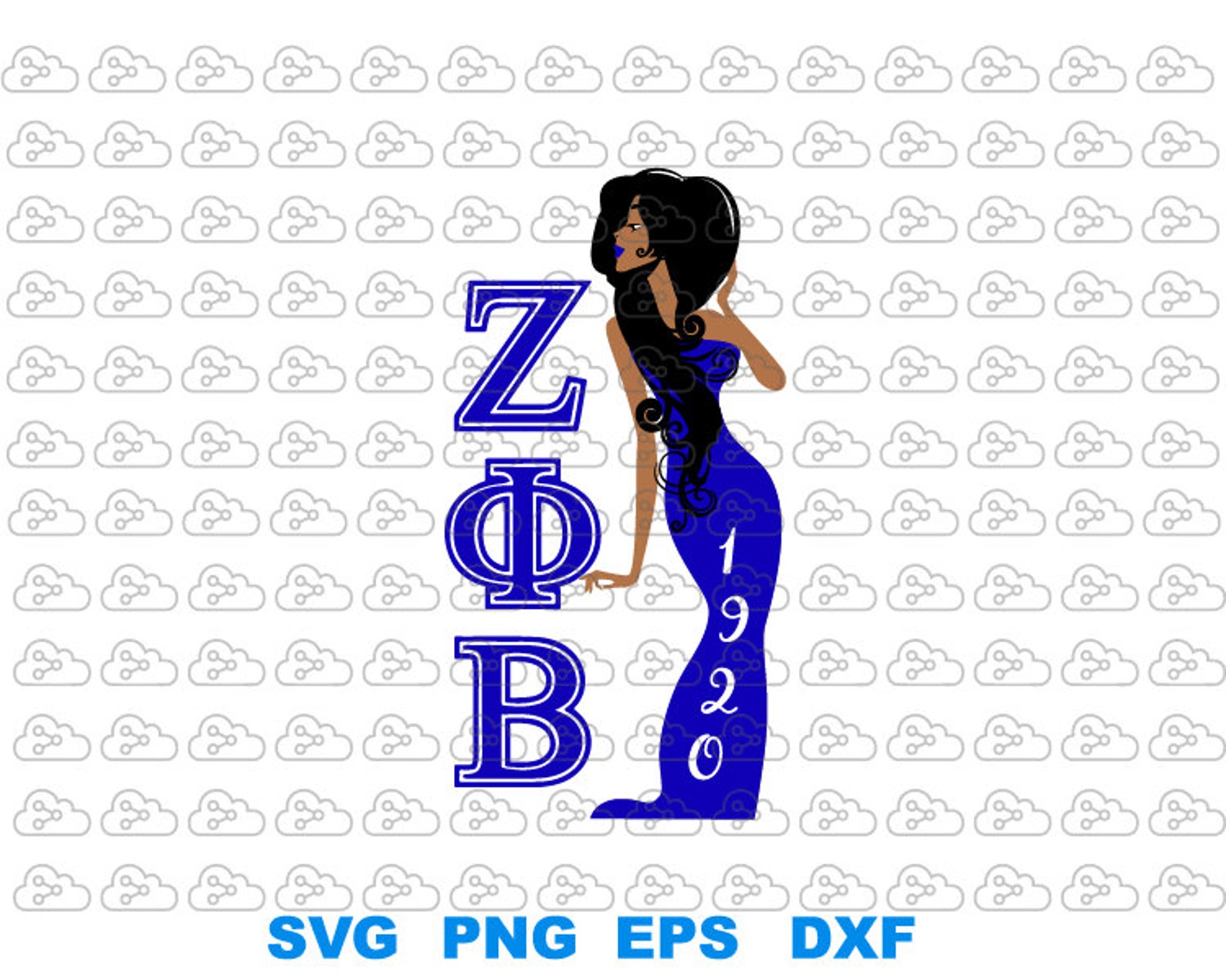 Zeta Phi Beta Woman Svg Zphib Svg Lady 1920 Svg Girl Svg Dove Hand Sign