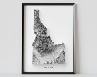 Idaho Relief Map - Etsy