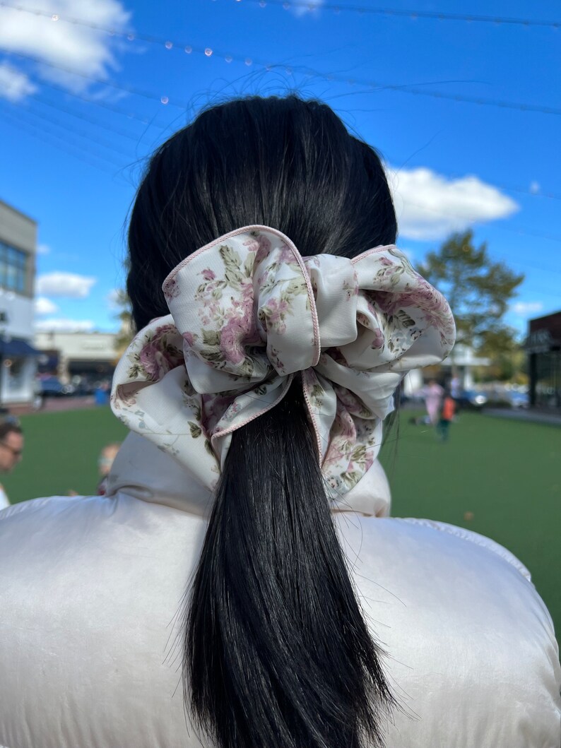 Giant Oversized Size Floral Chiffon Hair Scrunchies, Jumbo Scrunchy ...