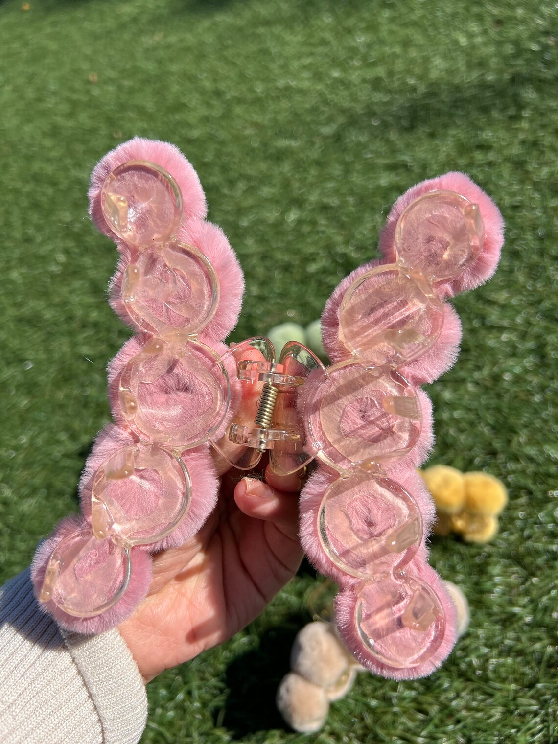 Extra Large Plush Hair Claw Clips, Fuzzy Hair Catch Barrette, Winter ...