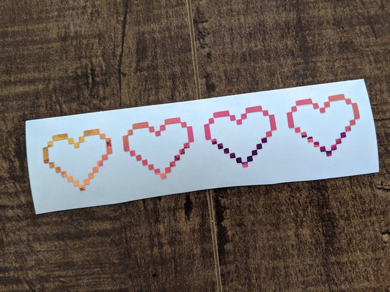 Pixel Hearts Decal Car Decal Car Sticker Window Decal - Etsy