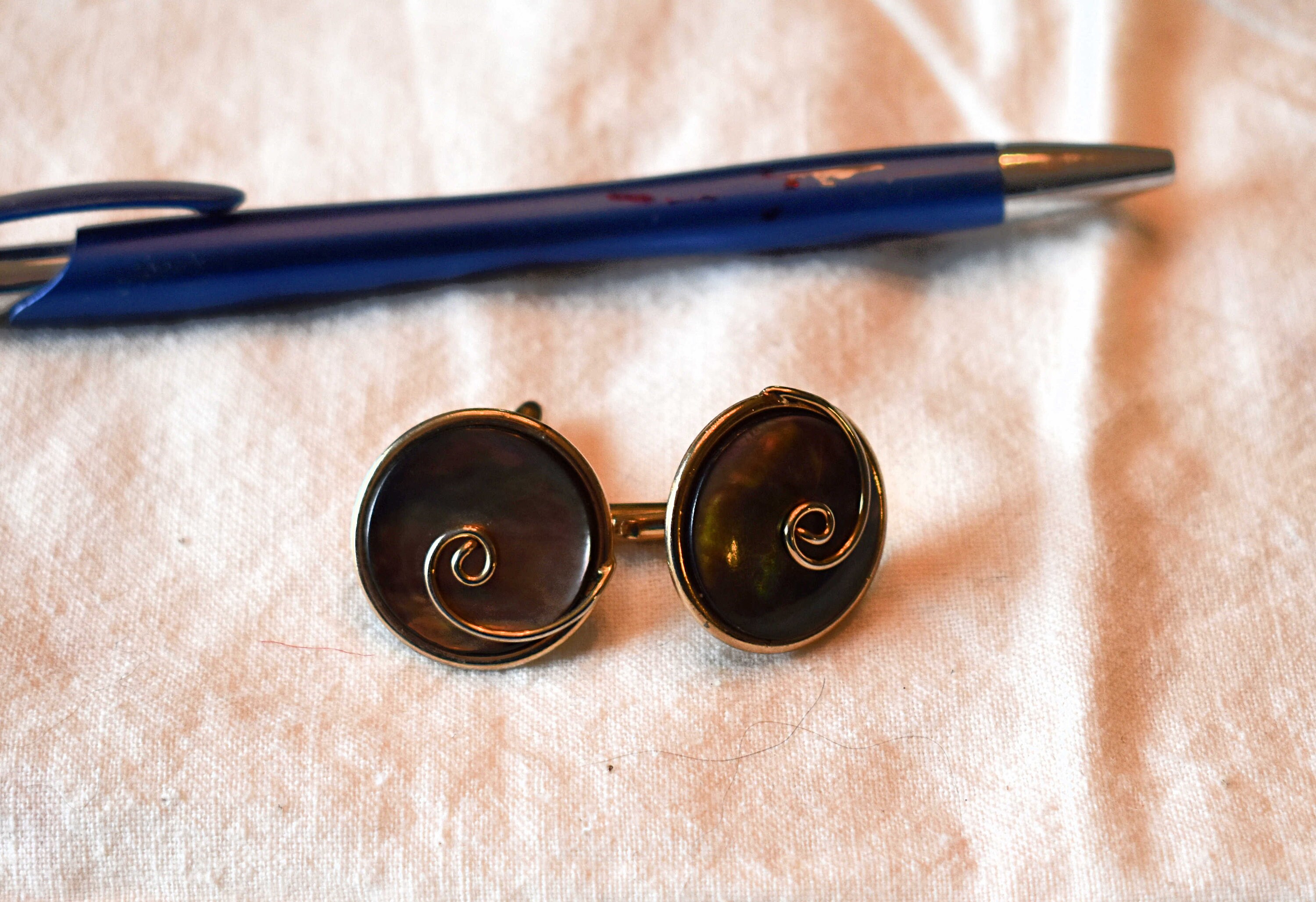 Vintage 1960s Swank Cuff Links Round Gold Tone French Cuff Links With ...