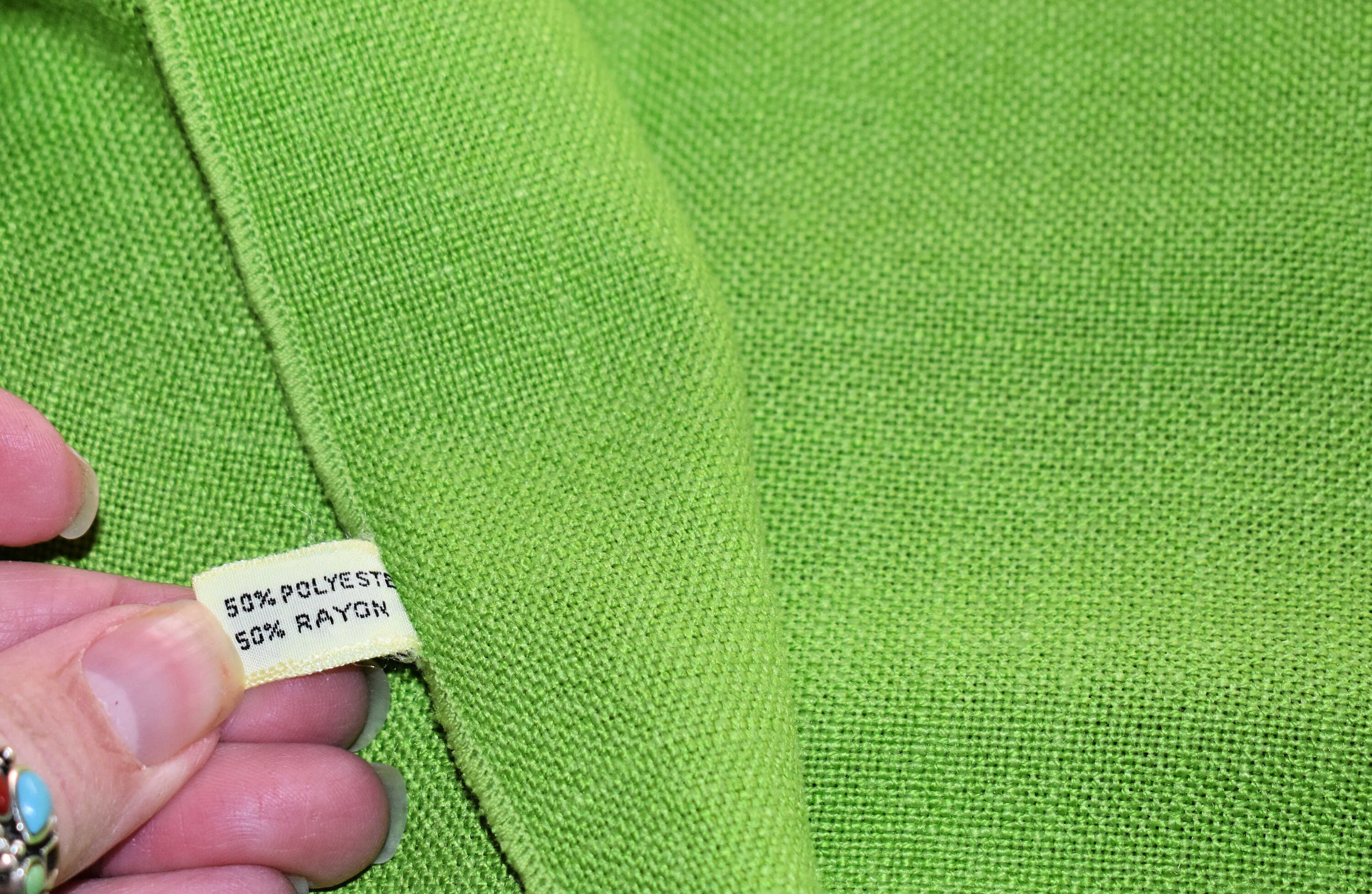 Vintage Large Oval, Woven Avocado Green Tablecloth, 58" X 98" Vera - Etsy
