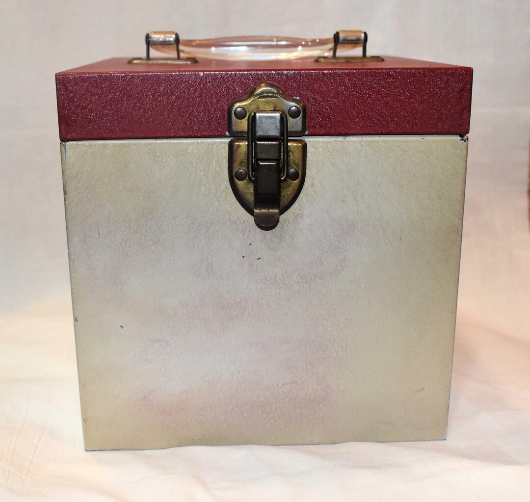 Vintage off White Large 45 Record Carrier Case With Clear Plastic ...