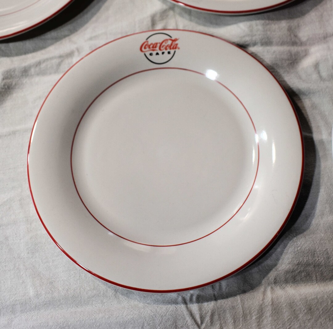 Set of 4 Vintage Coca Cola Cafe Collector Dinner Plates White ...