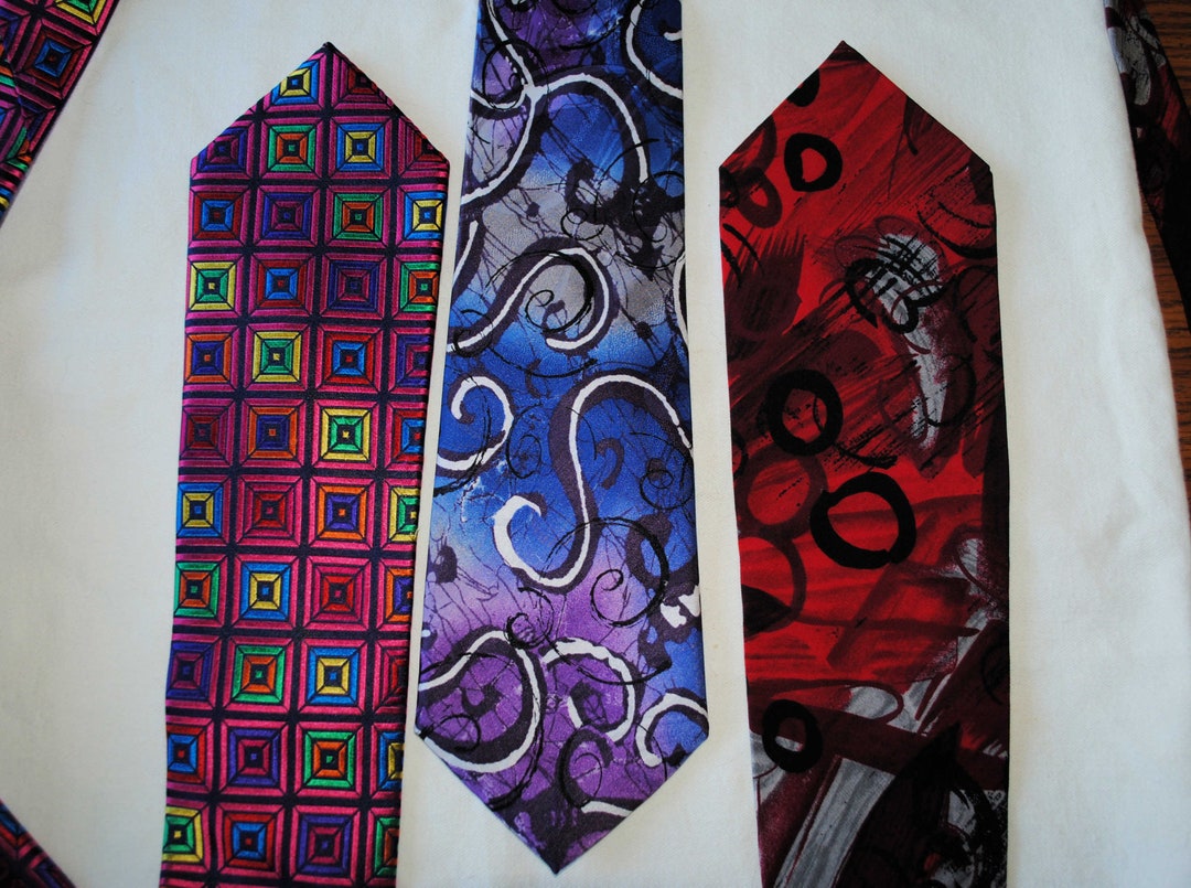 Set of Three Vintage Designer Neck Ties Paul Fredrick Jerry Garcia ...