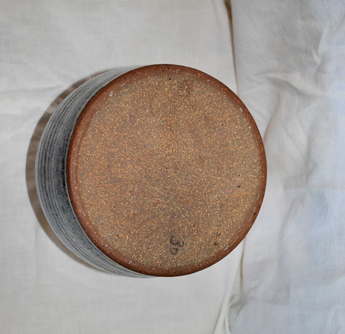 Vintage Hand Crafted Stoneware Jug Vase With Glaze in Blue - Etsy