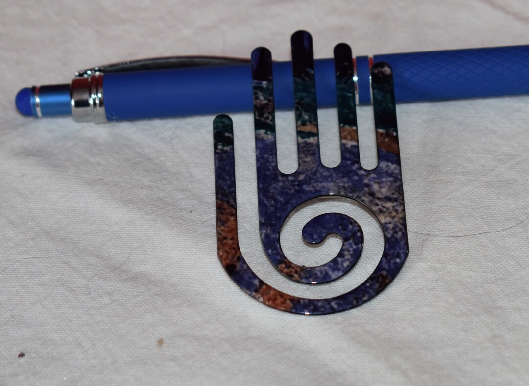 Vintage 1990s Open Palm Pin in Purple Green Burnt Orange Metal Open ...