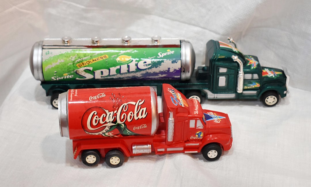 Vintage 1990s Pair of Coca Cola and Sprite Can Trucks Sprite Long Can ...