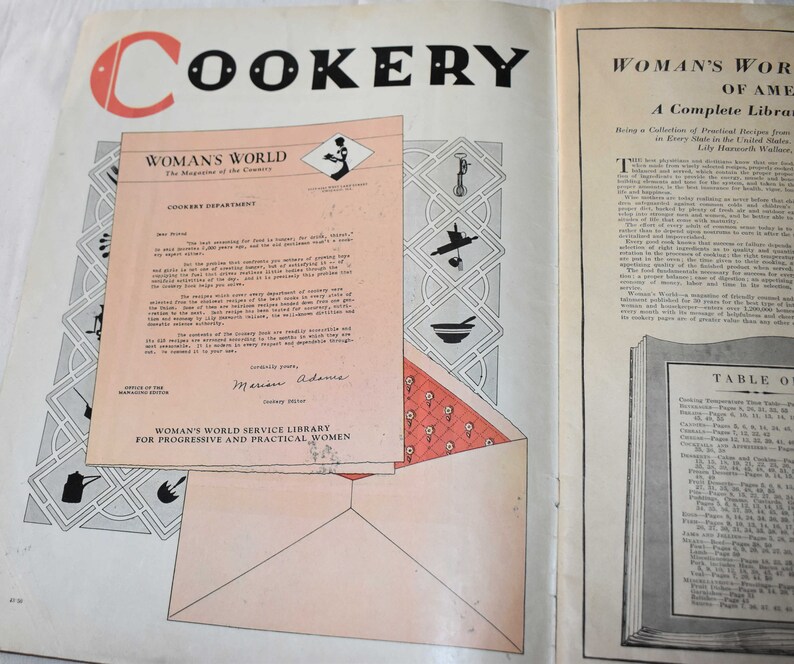 Vintage 1930s Women's World Cookery Magazine Recipes - Etsy