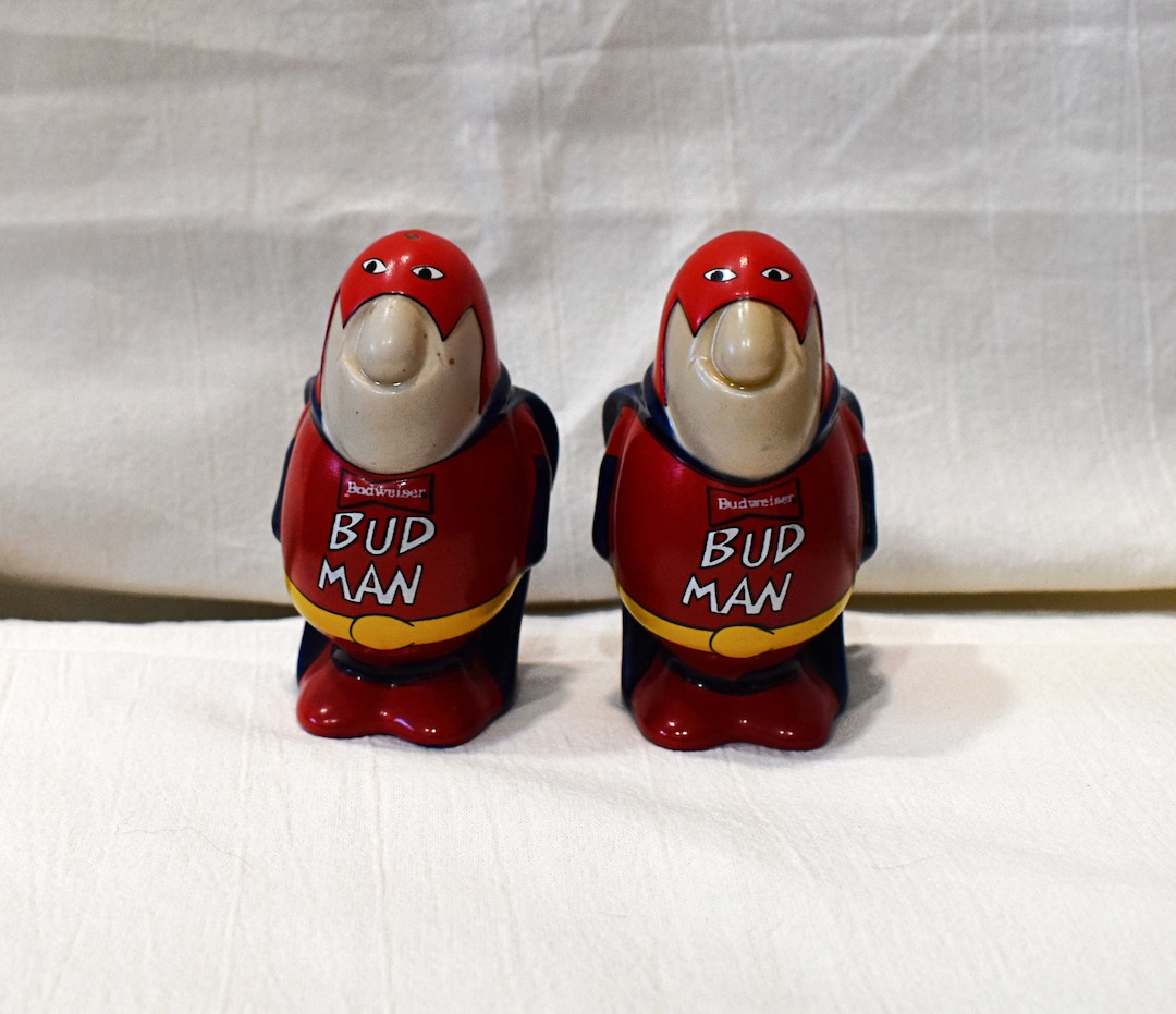 Vintage 1990s Budweiser Bud Man Salt and Pepper Shakers Beer ...