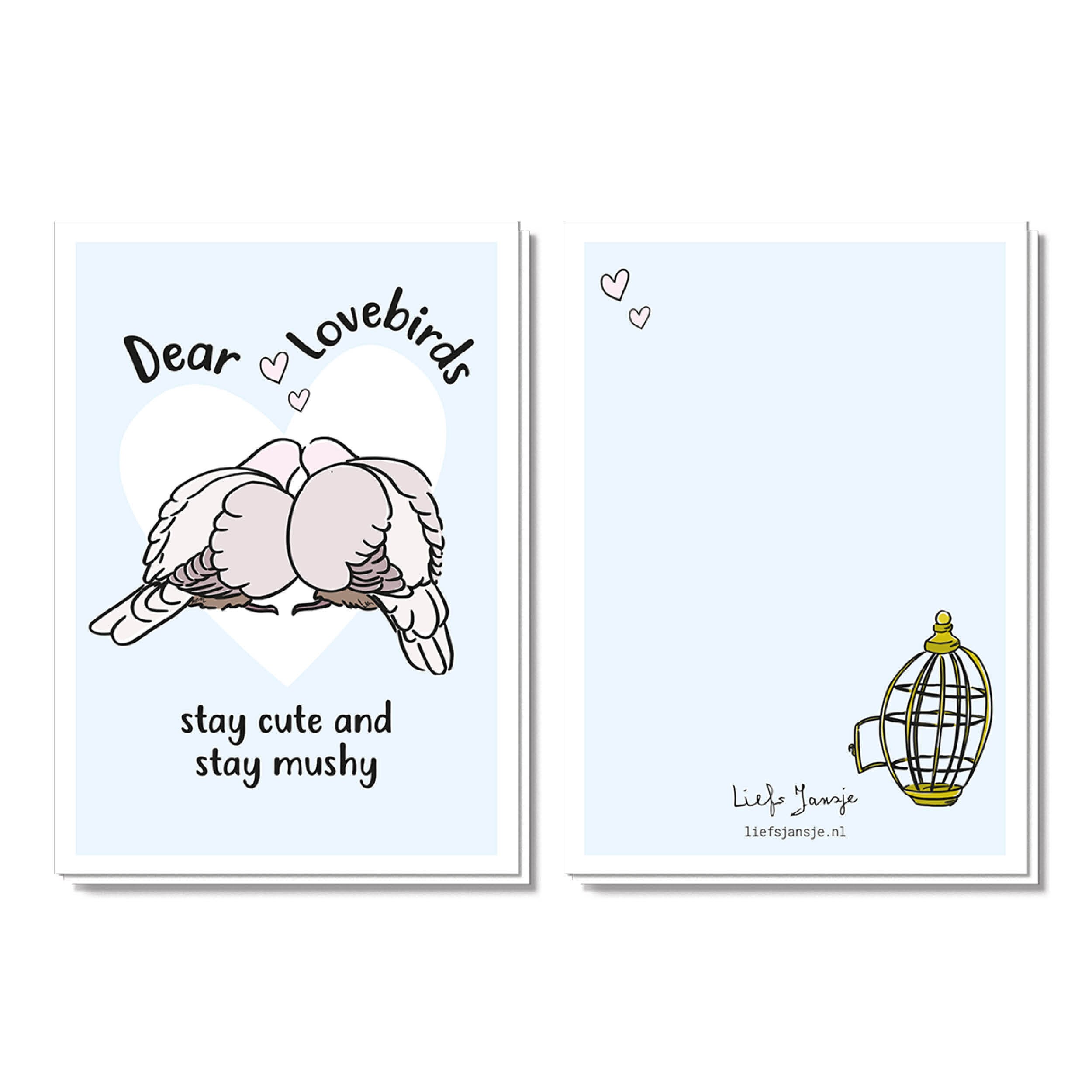 Wenskaart Jubileum Liefdeskaart Tortelduifjes Love Card Anniversary ...