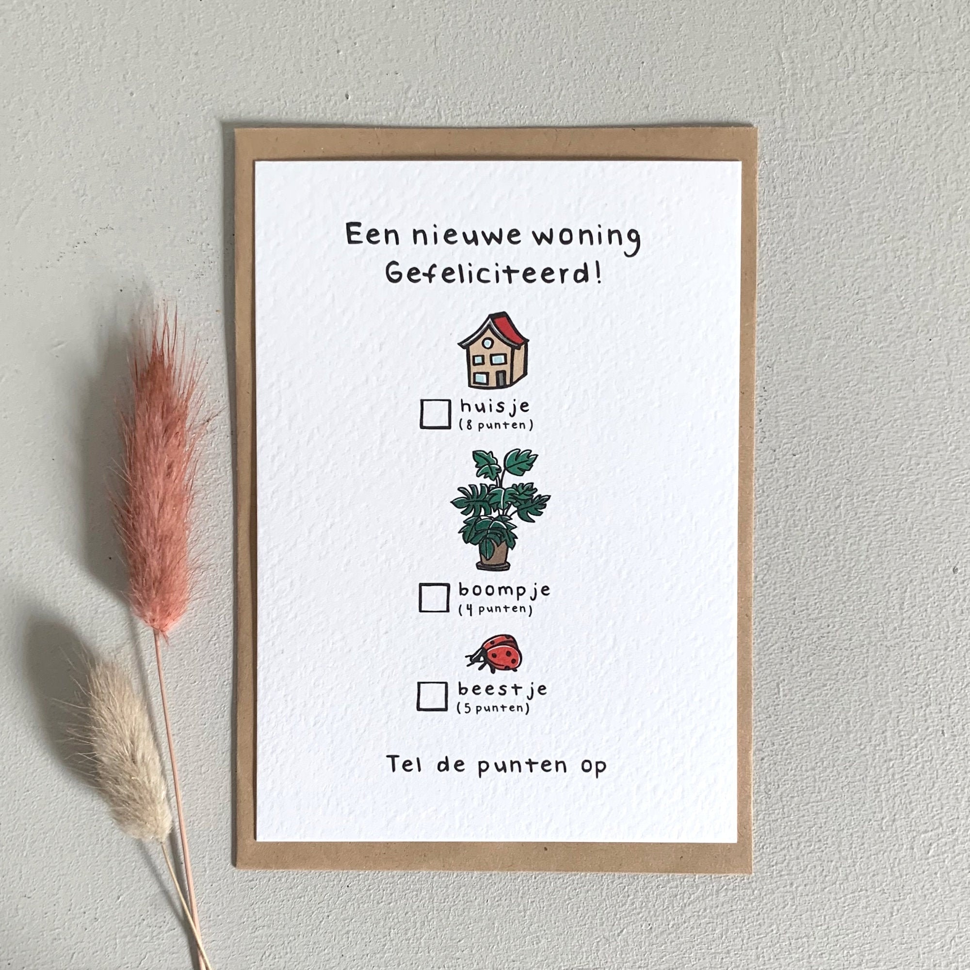 Wenskaart Nieuwe Woning Gefeliciteerd Nieuwe Woning Greeting Card New ...