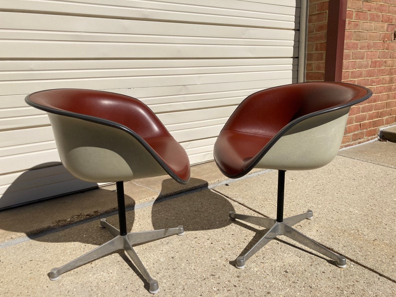 Pair Vintage Eames La Fonda Arm Chairs Model 1735 With Swivel - Etsy