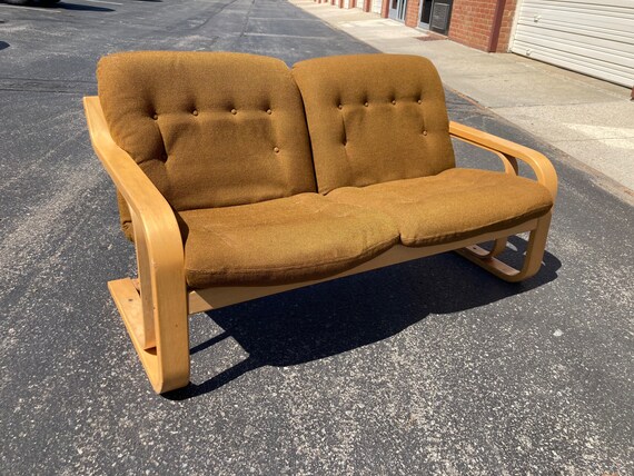 RARE Vintage Scandinavian Modern Bentwood Sofa Couch Loveseat by Westnofa Mid Century MCM Etsy
