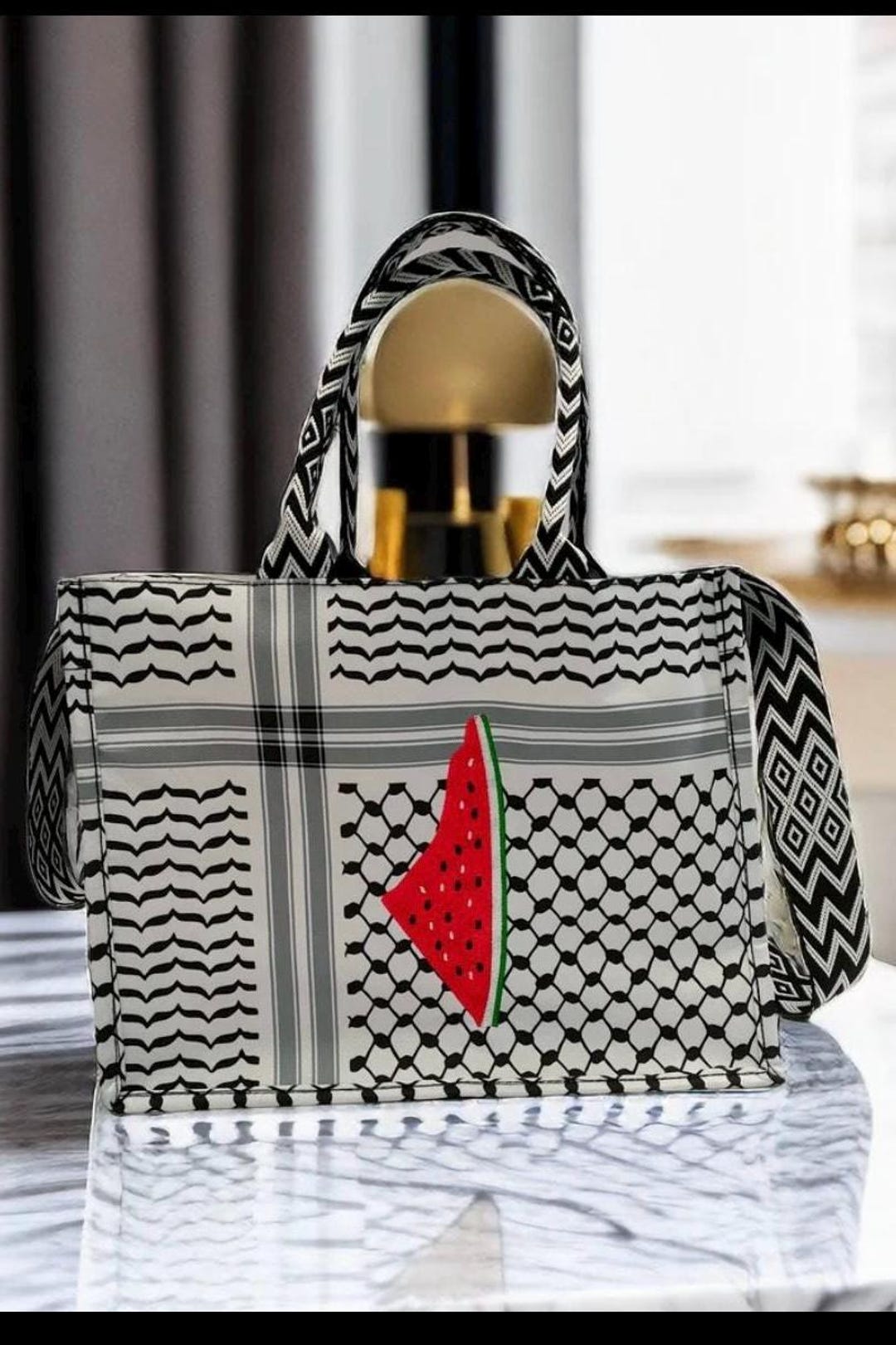 Palestine Keffiyeh Print Canvas Medium Tote Bag - Etsy