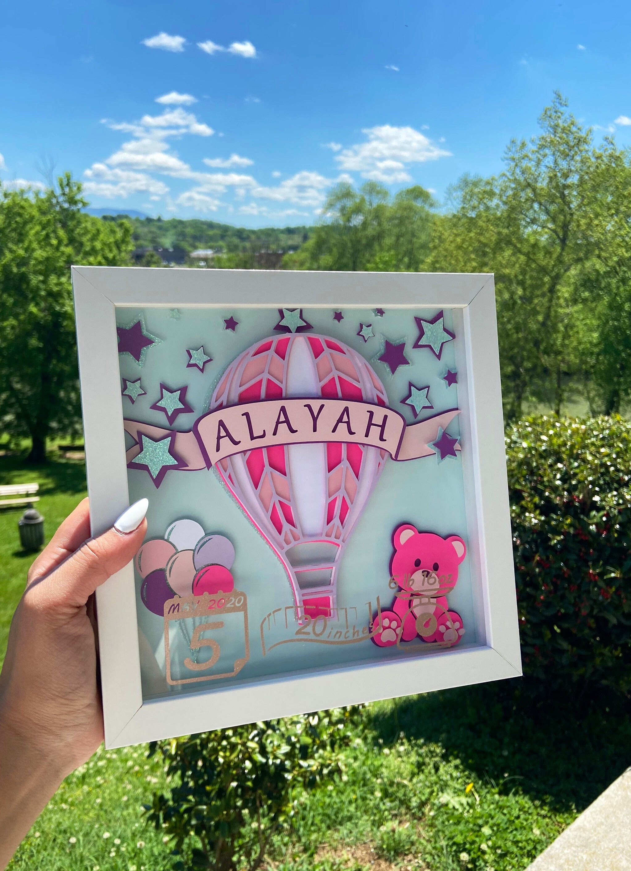 BIRTH STATS Baby Shadow Box / Newborn Baby Gift / Birth Stats | Etsy