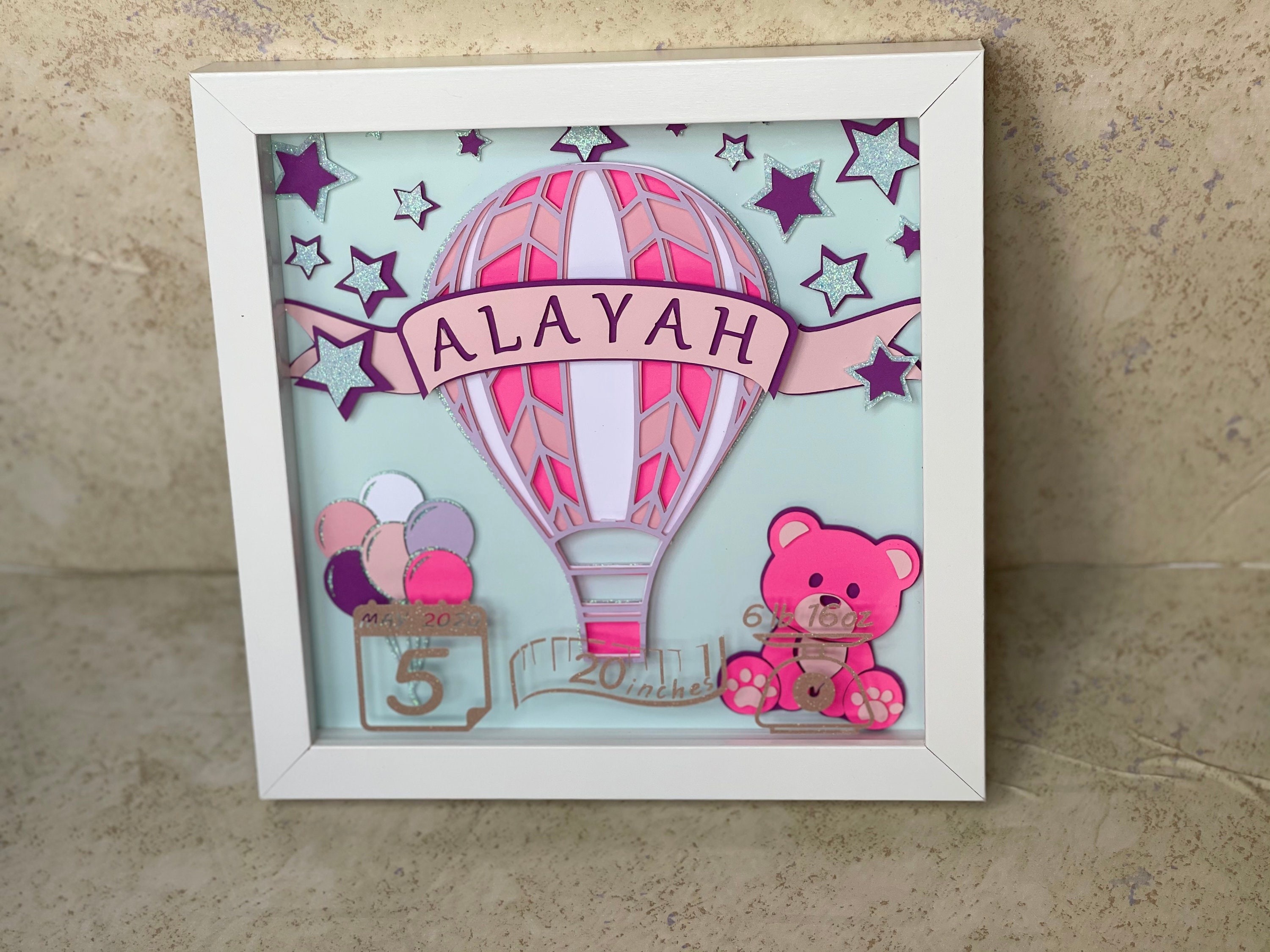 BIRTH STATS Baby Shadow Box / Newborn Baby Gift / Birth Stats | Etsy