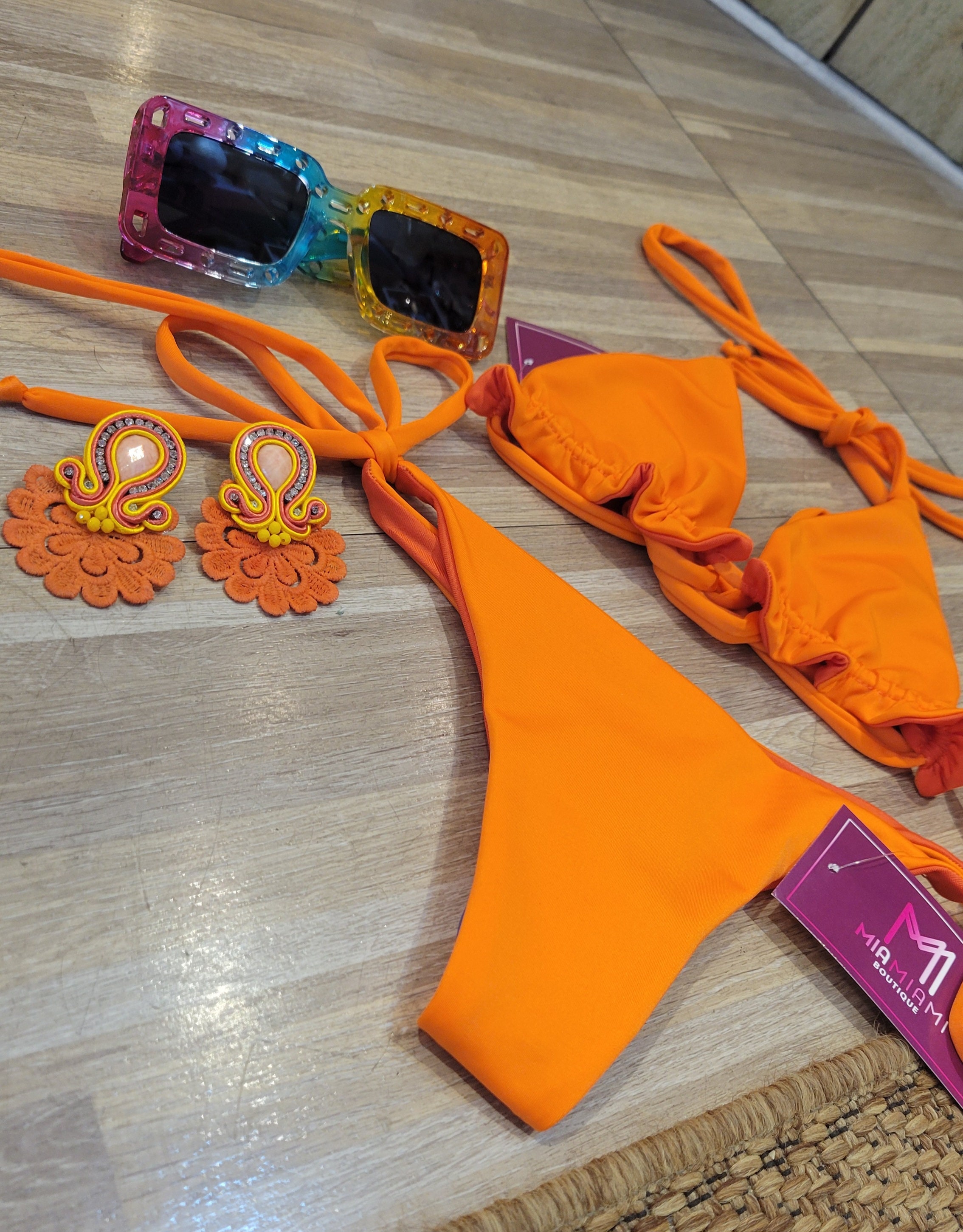 Swimsuit Mia Miami Bikini Boutique Excellent Design Top Bottom Orange ...