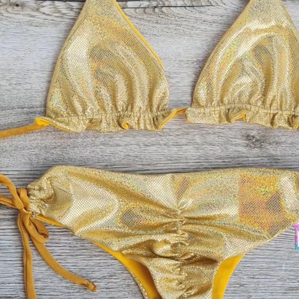 Gold Bathing Suit - Etsy