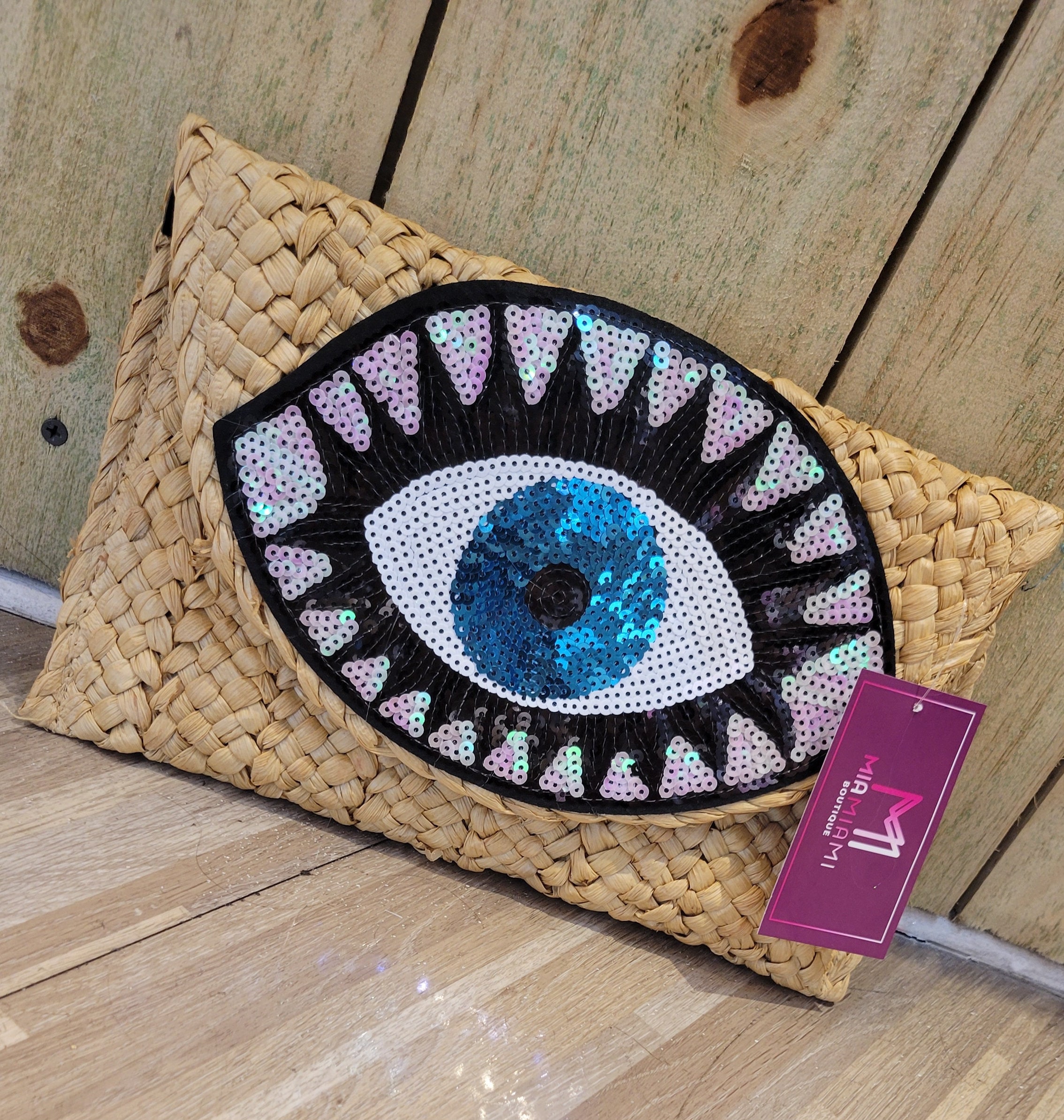Handcratted Handbag • Patched Straw • Evil Eye Clutch Bag • Love - Etsy