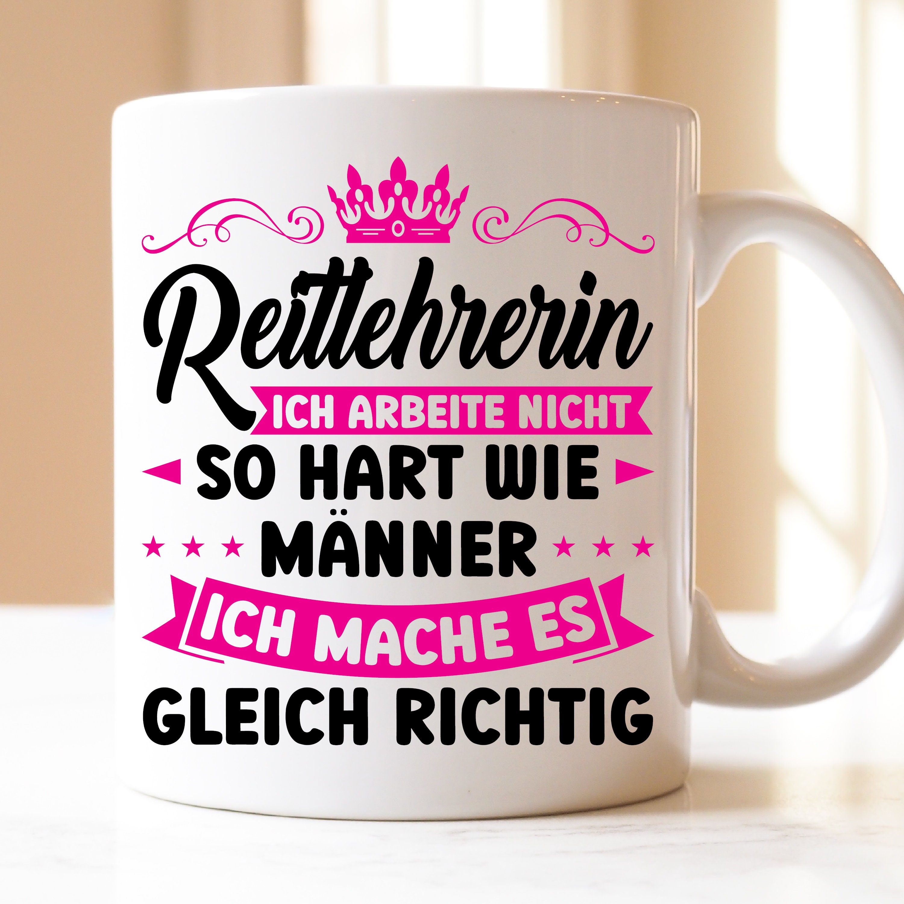 Reitlehrerin ich arbeite nicht so hart | Tasse | Geschenk ...