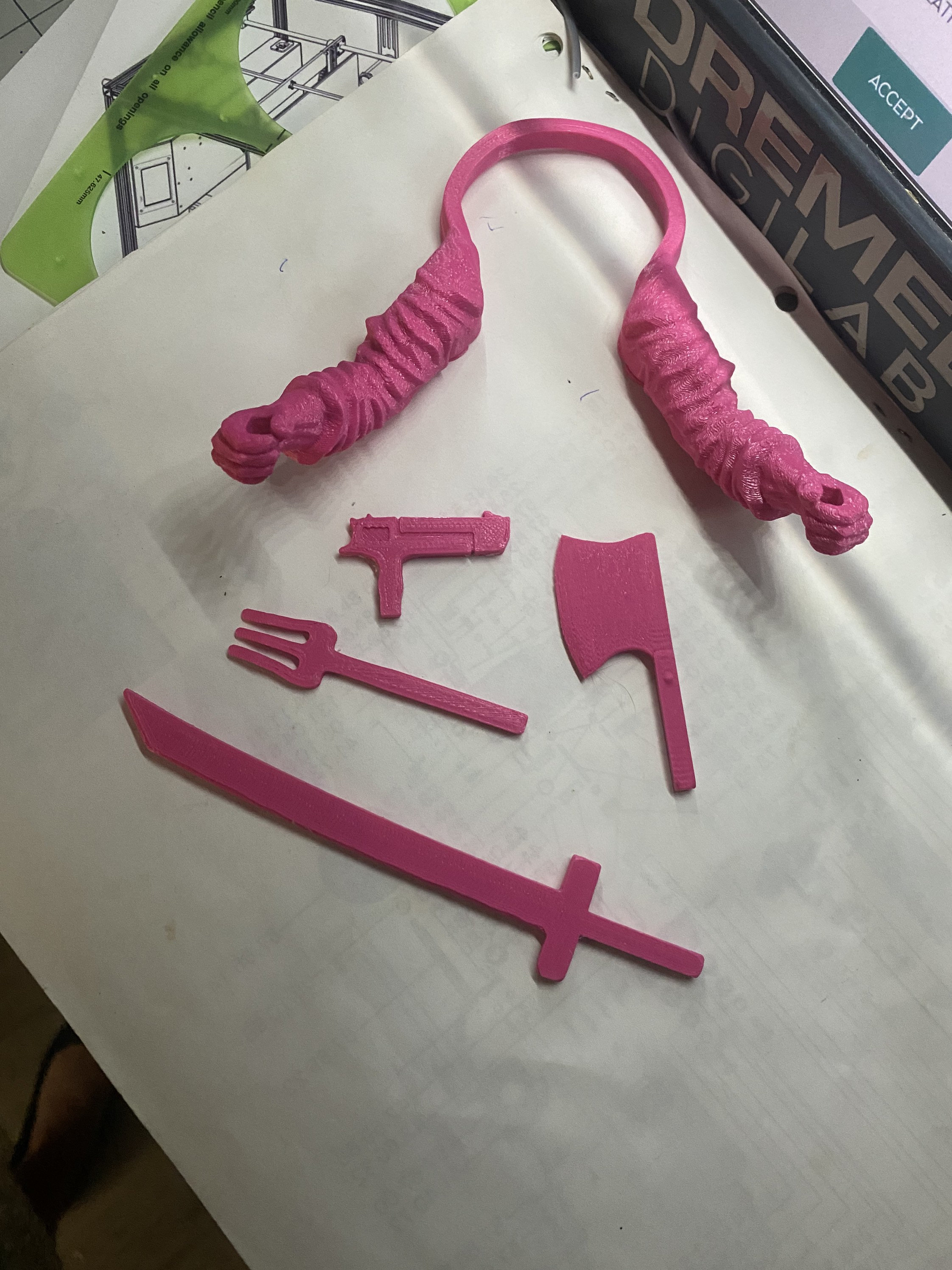 Chicken Arms| Battle Arms | 3D Print Arms | 4 Piece Set| Sword | Gun ...