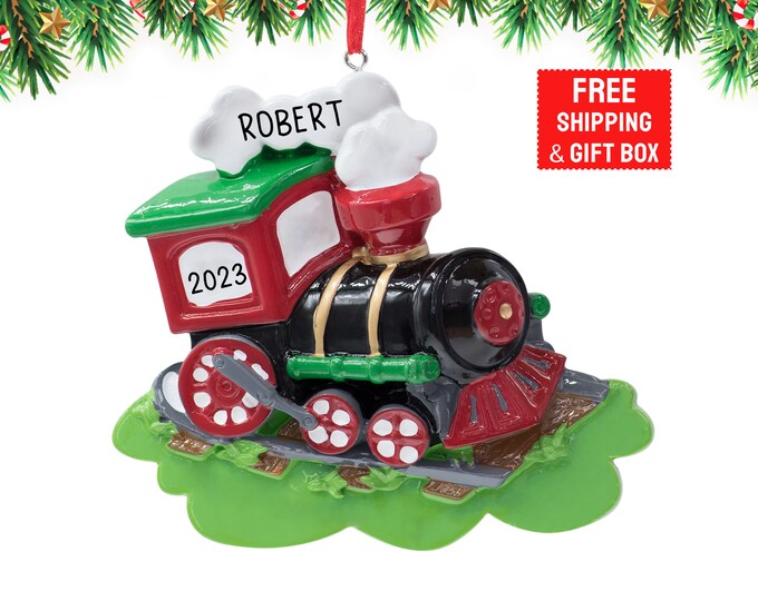 Train Ornament, Train Christmas Ornament, Locomotive Ornament, Steam ...