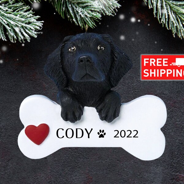 Black Lab Christmas Ornament - Etsy