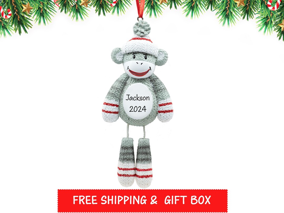 Sock Monkey Ornament 2025, Sock Monkey Christmas Ornament, Cute Stuffed ...
