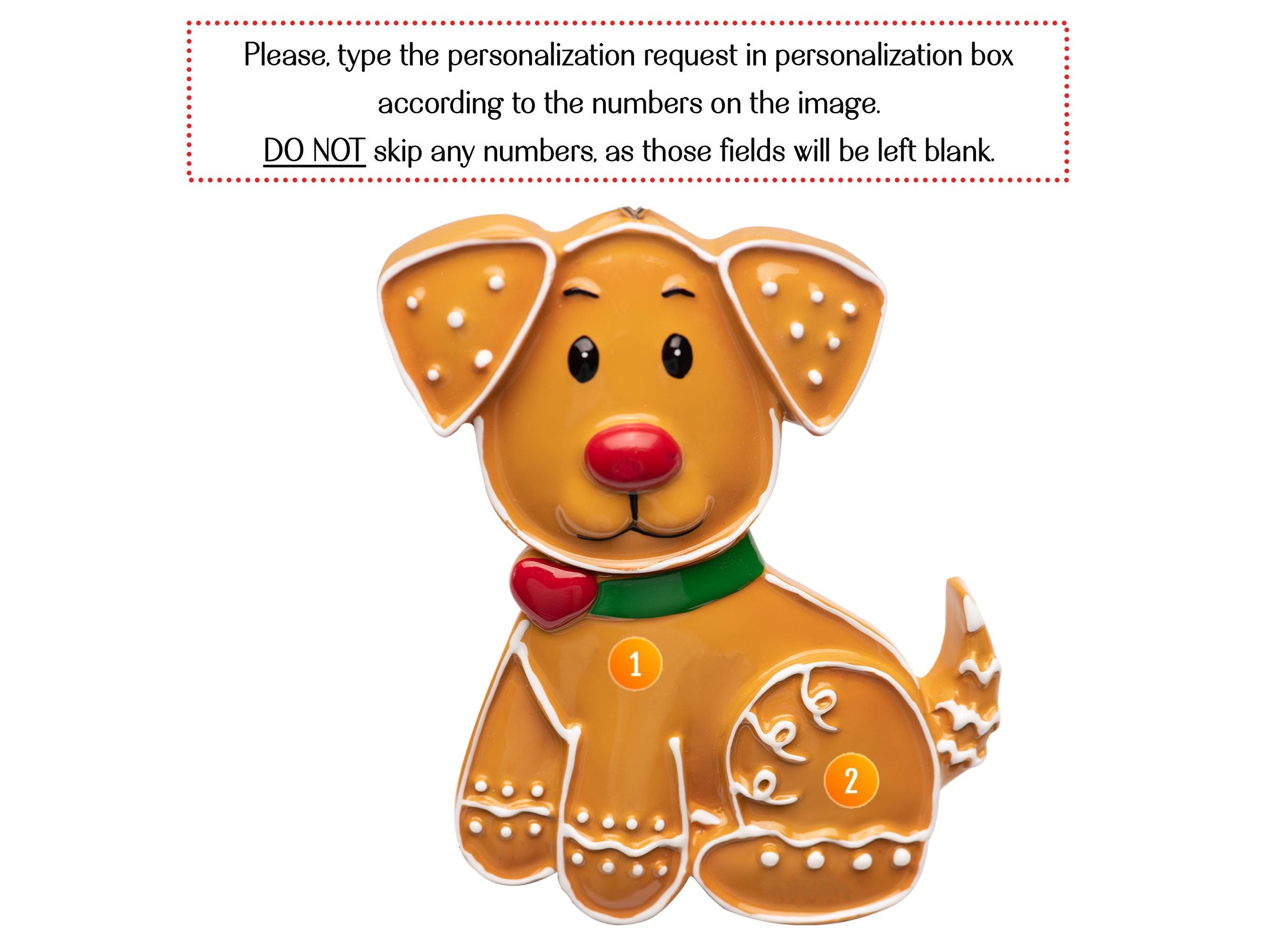 Gingerbread Dog Personalized Christmas Ornament 2025 | Custom Cookie ...