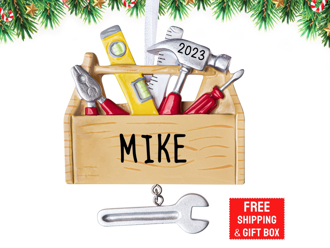 Tool Box Ornament, Personalized Tool Chest Christmas Ornament, Handyman ...