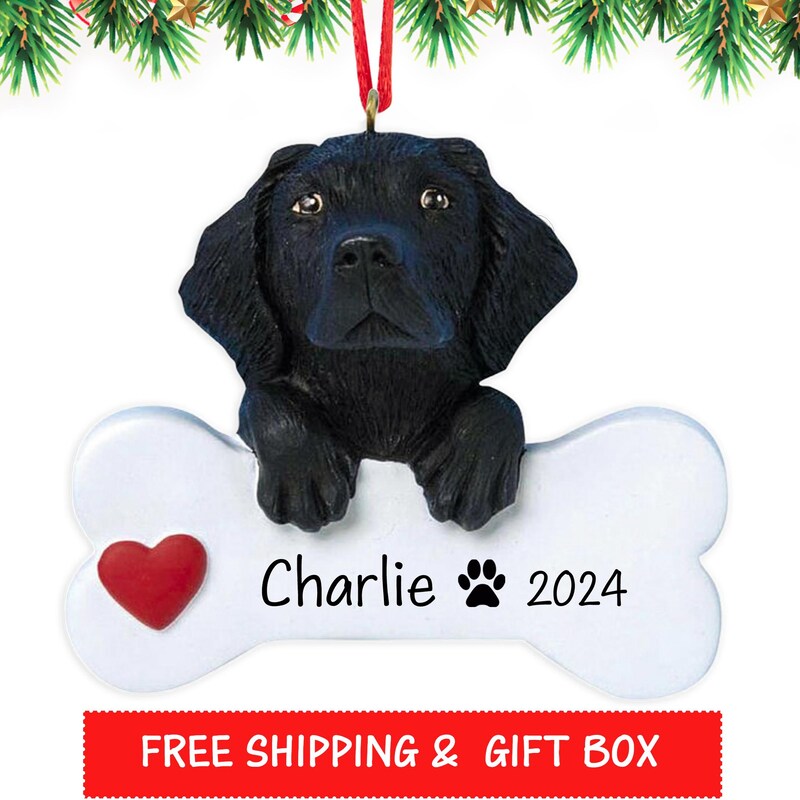 Black Lab Christmas Ornament - Etsy
