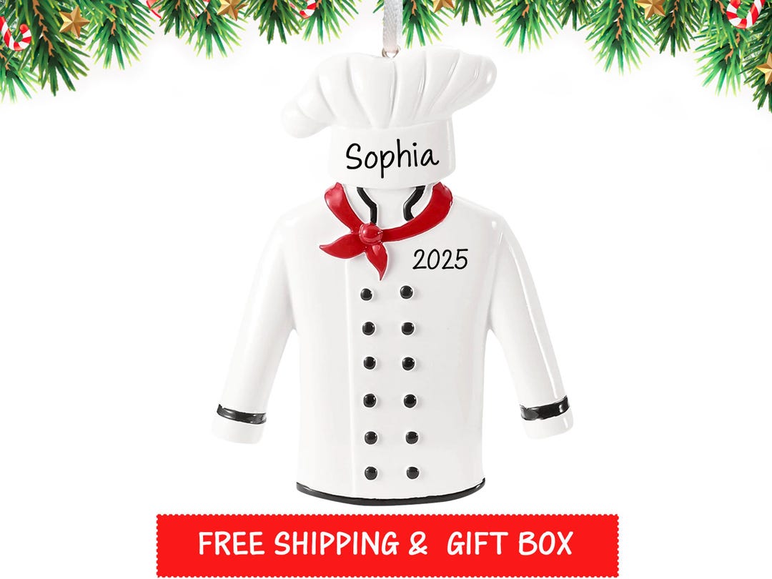 Personalized Chef Uniform Ornament 2026 | Custom Baker Cook Chef ...