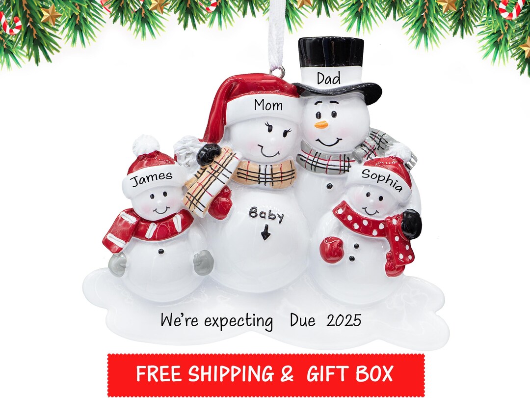 We're Expecting Ornament 2024, Personalized Pregnant With 2 Kids ...