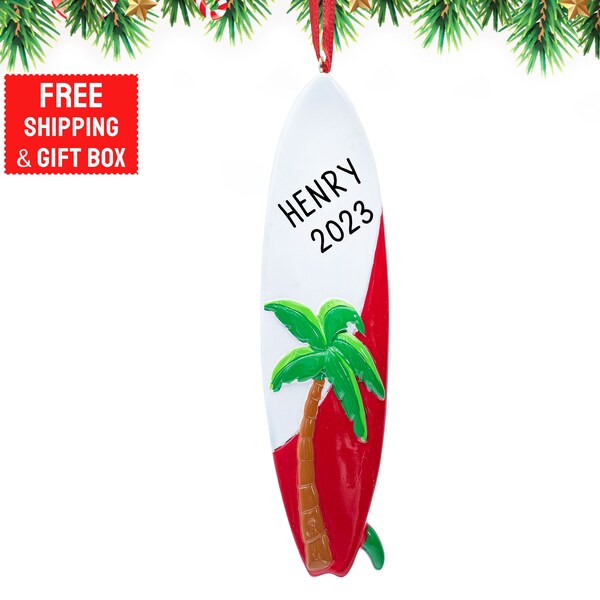 Personalized Surfboard Christmas Ornaments - Etsy