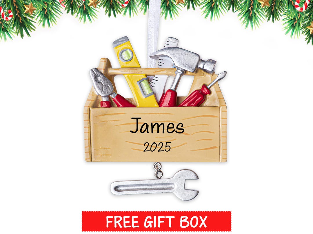 Tool Box Ornament, Personalized Tool Chest Christmas Ornament, Handyman ...