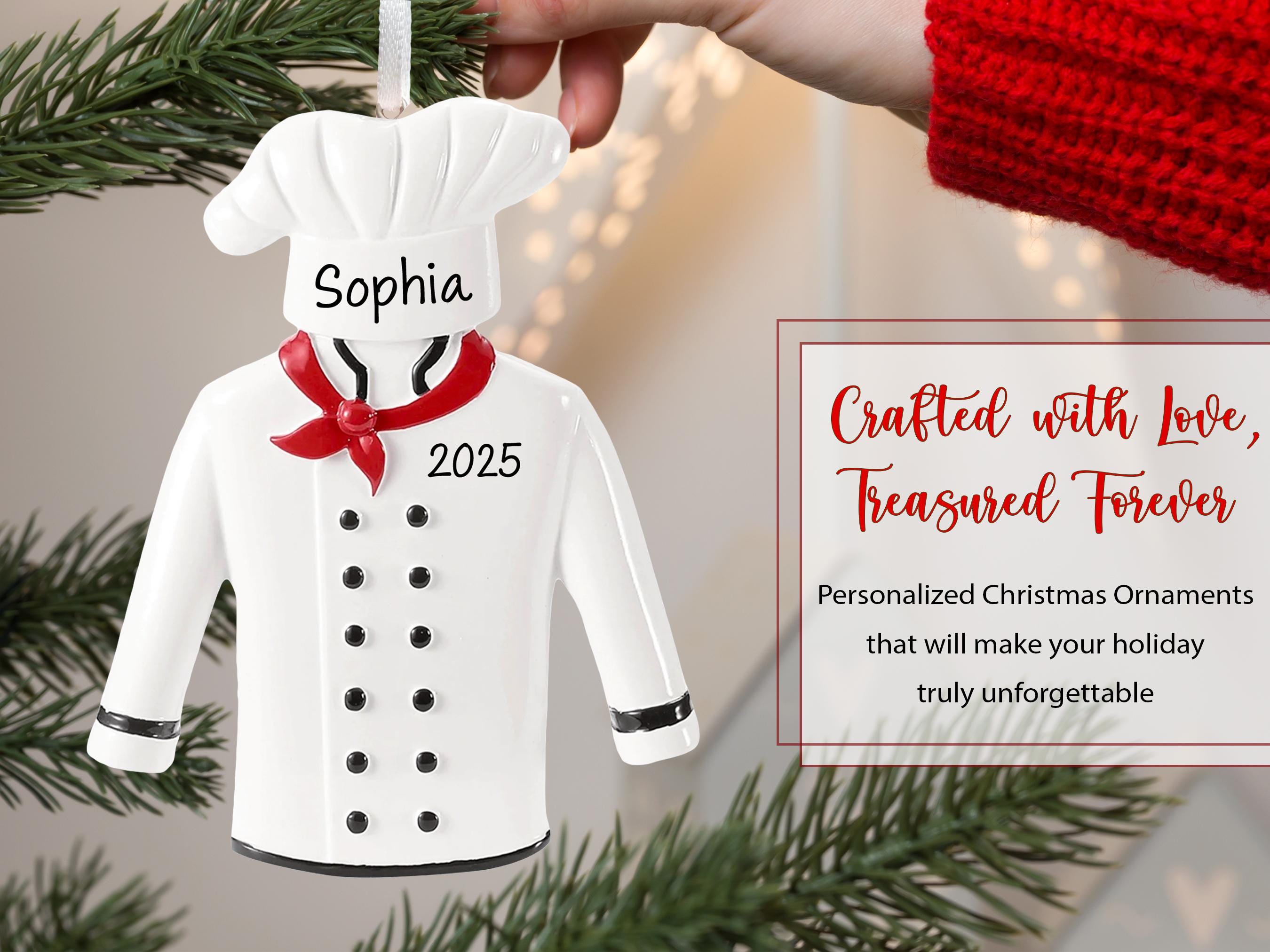 Personalized Chef Uniform Ornament 2026 | Custom Baker Cook Chef ...