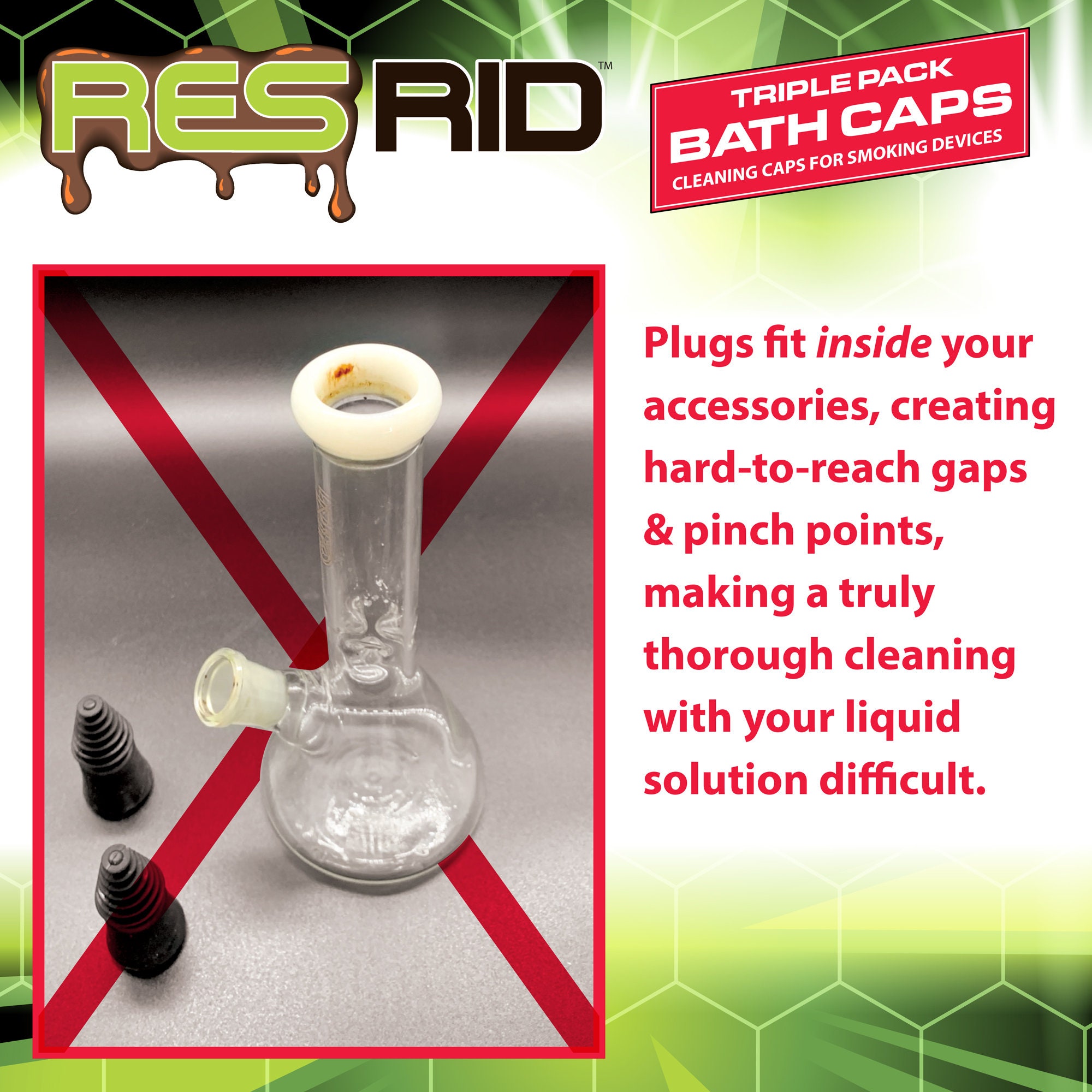 Resrid 16 Oz Original Residue Remover and Bath Caps Combo Pipe - Etsy