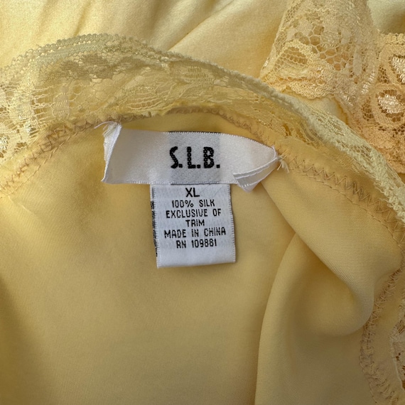 Vintage lemon yellow silk lace trimmed camisole | sof… - Gem