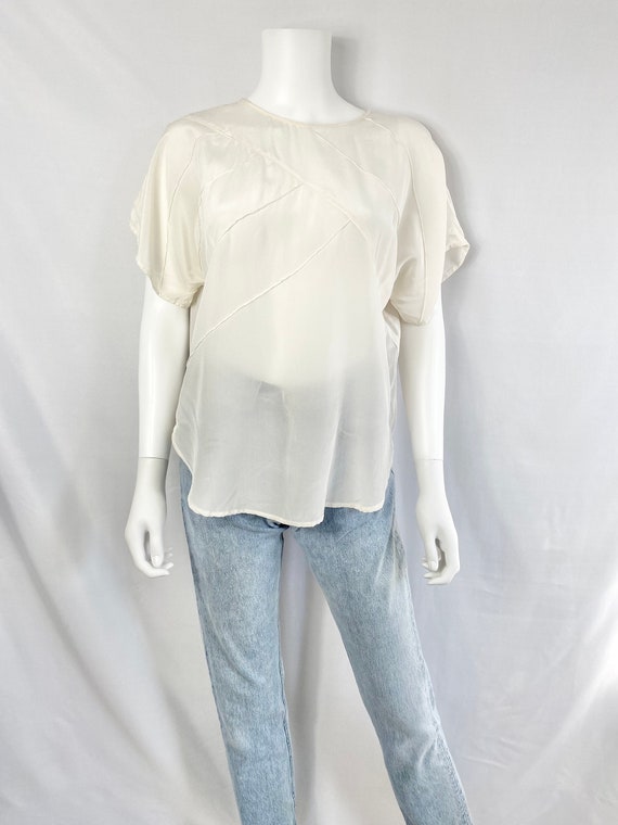 80s vintage cream sheer - Gem