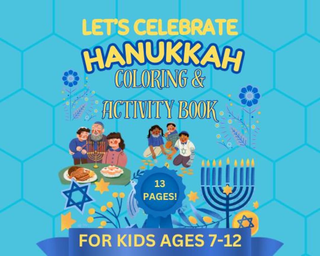 Let's Celebrate Hanukkah Printable Coloring & Actvity Pages for Age 7 ...