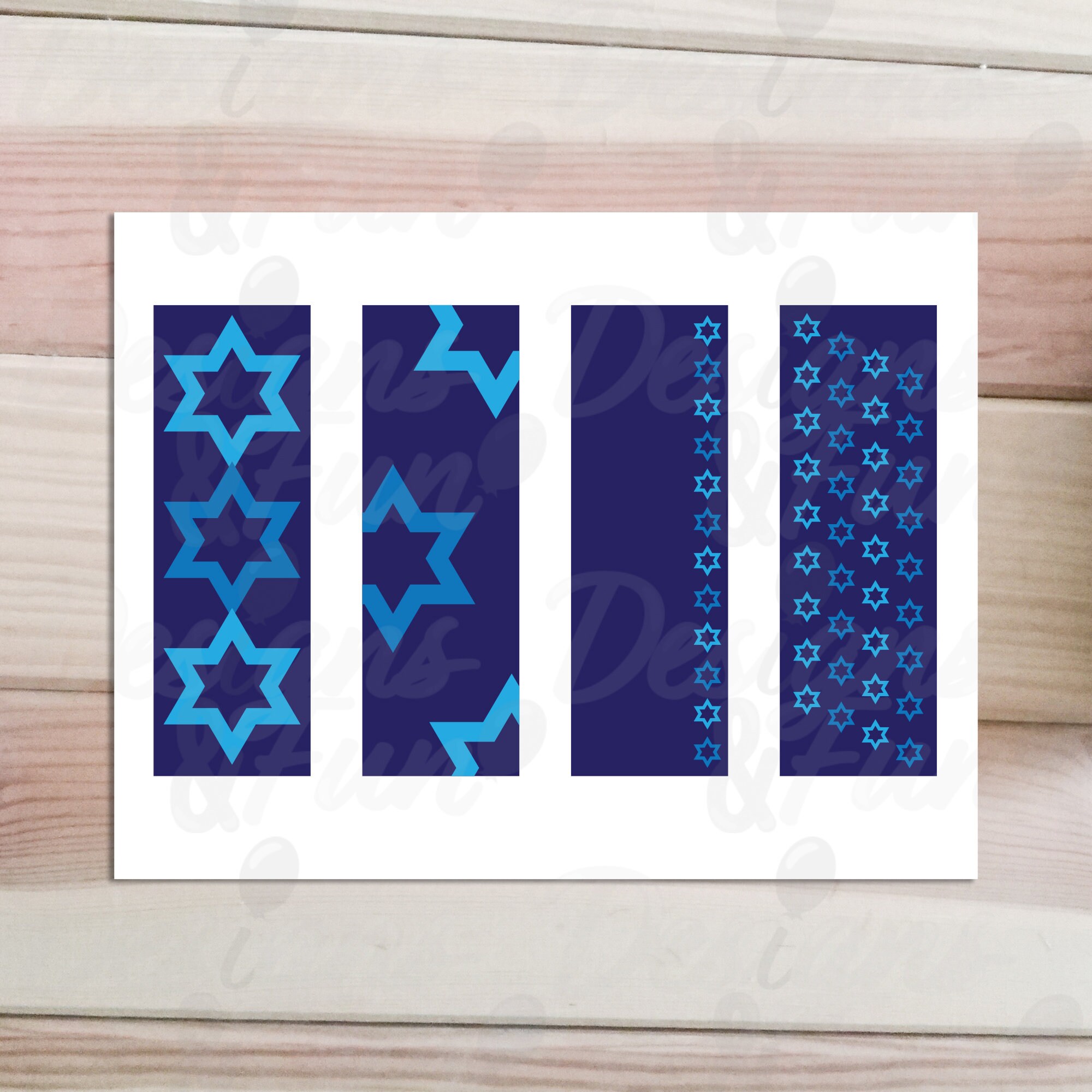 Star of David Bookmark Set, Jewish Holiday Gift (digital Download) - Etsy